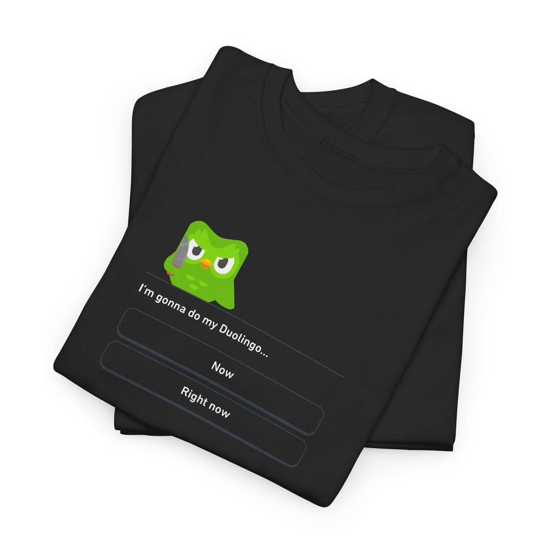 Threatening Duo - Duolingo Owl With Knive Funny Meme Shirt, Ironic ...
