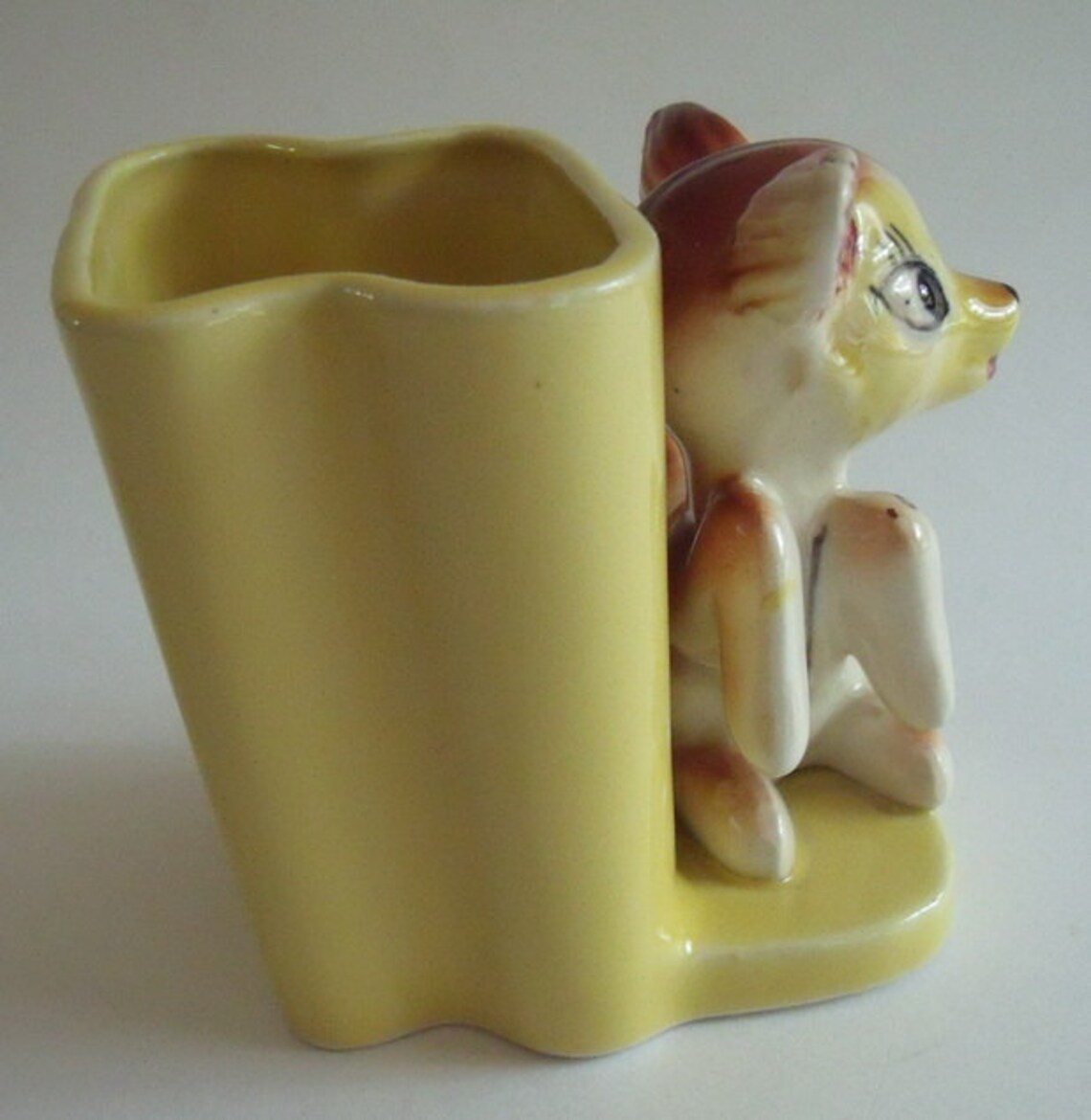 Shafford DEER FAWN PLANTER, Shafford Yellow Handpainted Pottery Fawn ...
