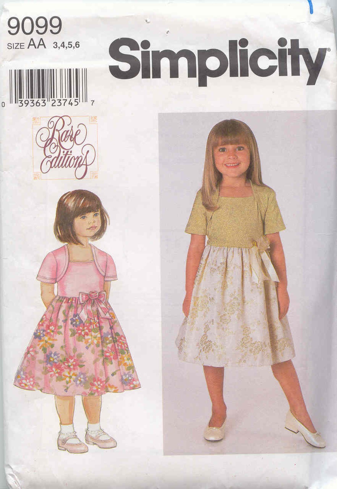 Simplicity Pattern 9099 for Child's Pullover Dress With Knit Bodice and ...