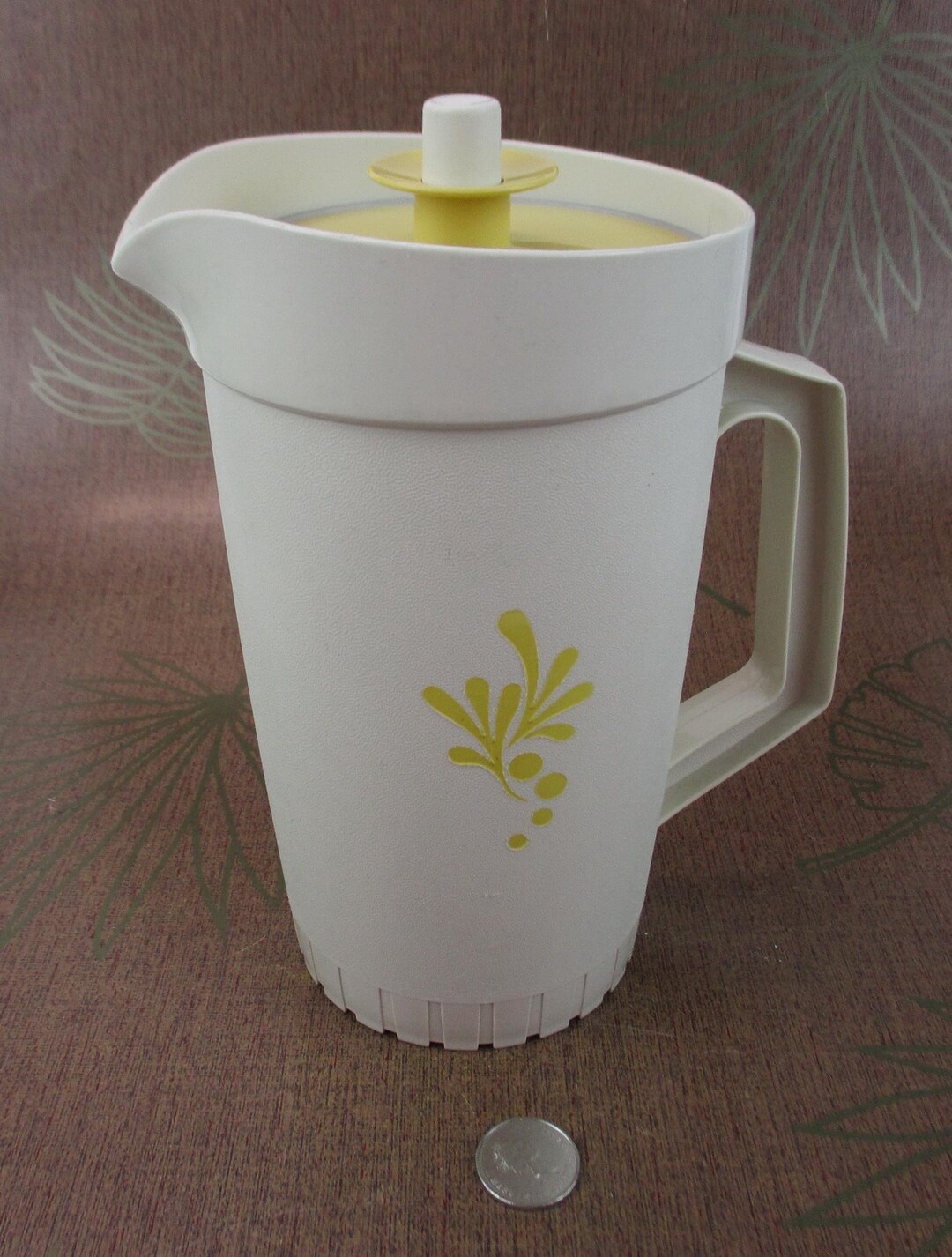 1970s Small Tupperware Pitcher, 8 In. H X 4.5 In. Dia., 1.5 Qt. Beige W ...