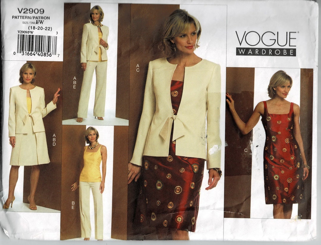 Vogue 2909 Sewing Pattern Misses Petite Lined Jacket, Top, Dress W ...