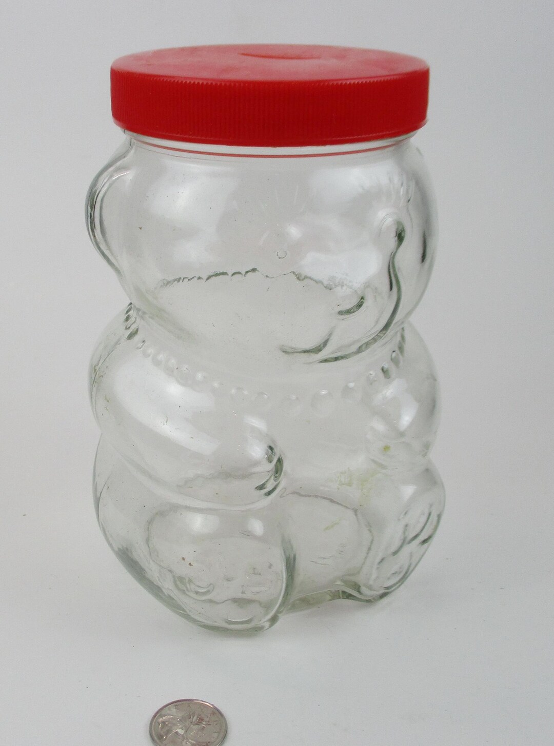 1988 Kraft Peanut Butter Bank, Mother Bear Shaped Glass Bank Necklace ...