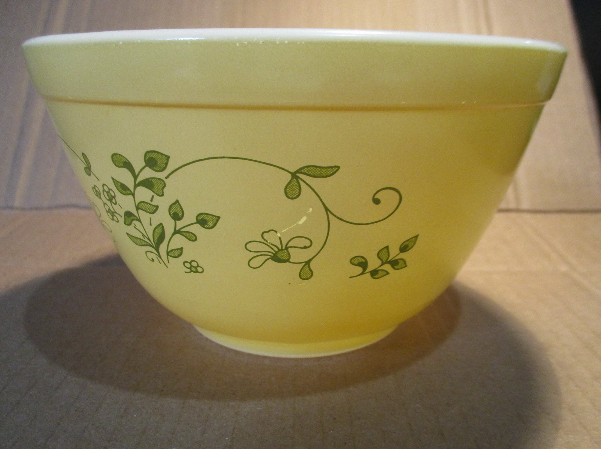 Vtg PYREX Glass Bowl 401 Shenandoah Butter Cream Green | Etsy