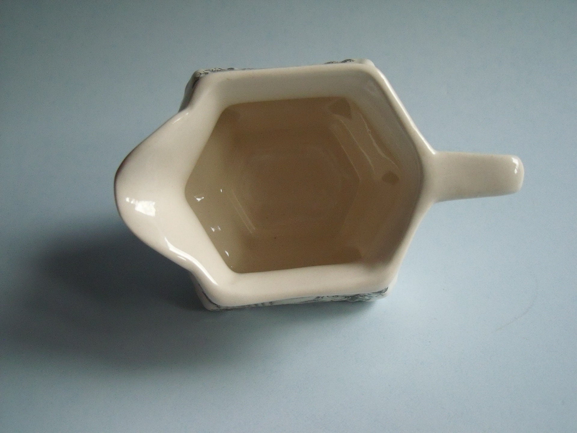Vtg Adams Ironstone "minuet" Cream Pitcher, White N Black, English ...