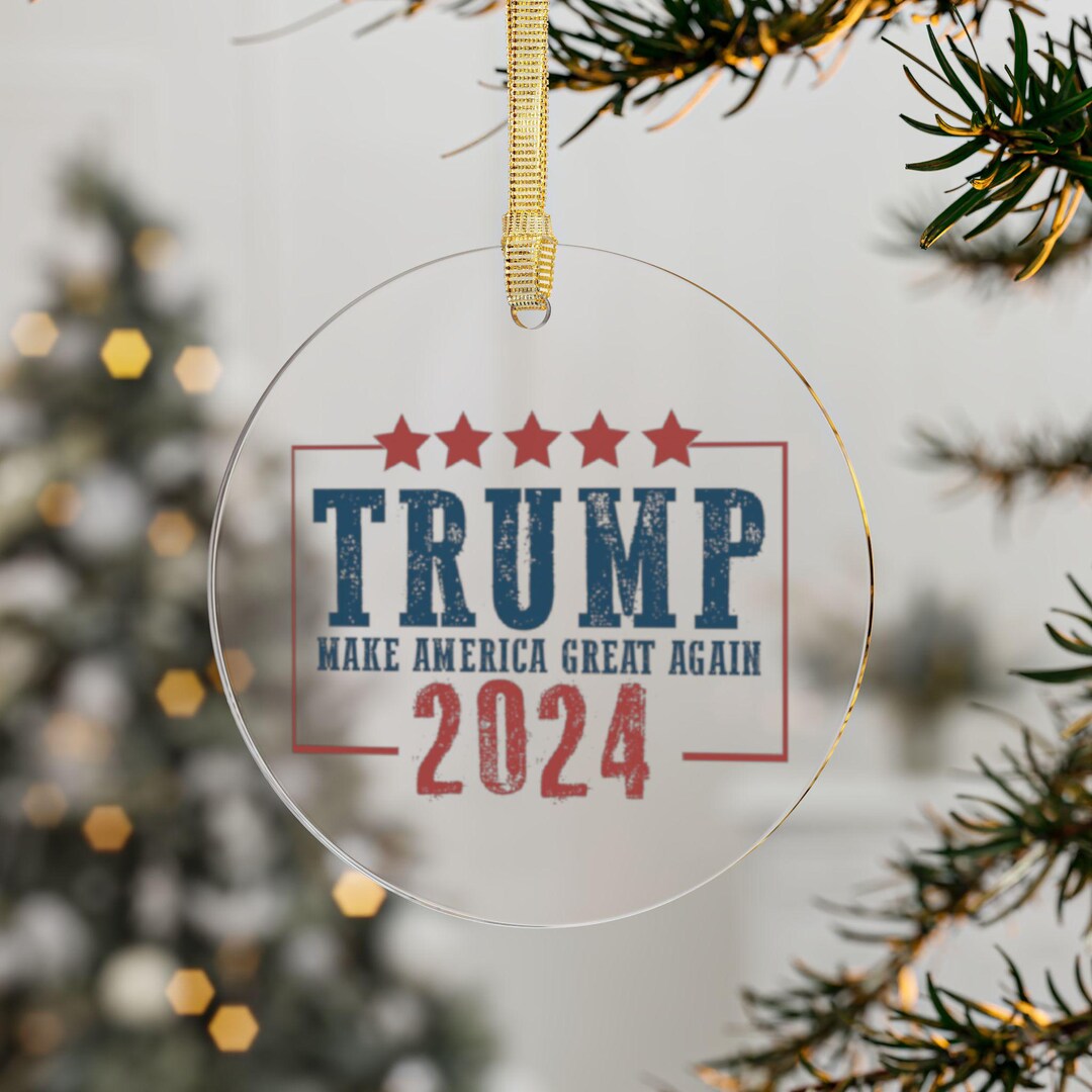 Personalized Trump 2024 Christmas Ornament - Republican Political Gift ...