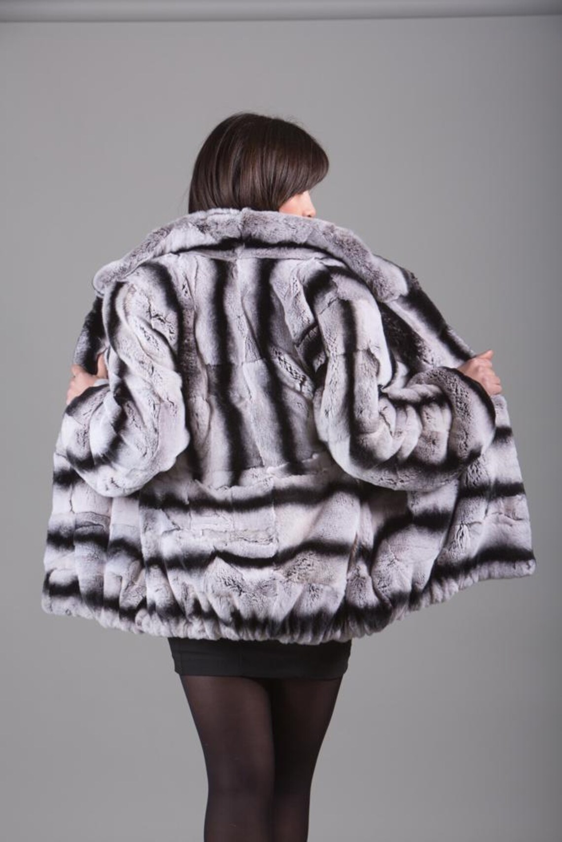 Luxurious Rex Rabbit Fur Coat - Chinchilla Color Dyed - Etsy