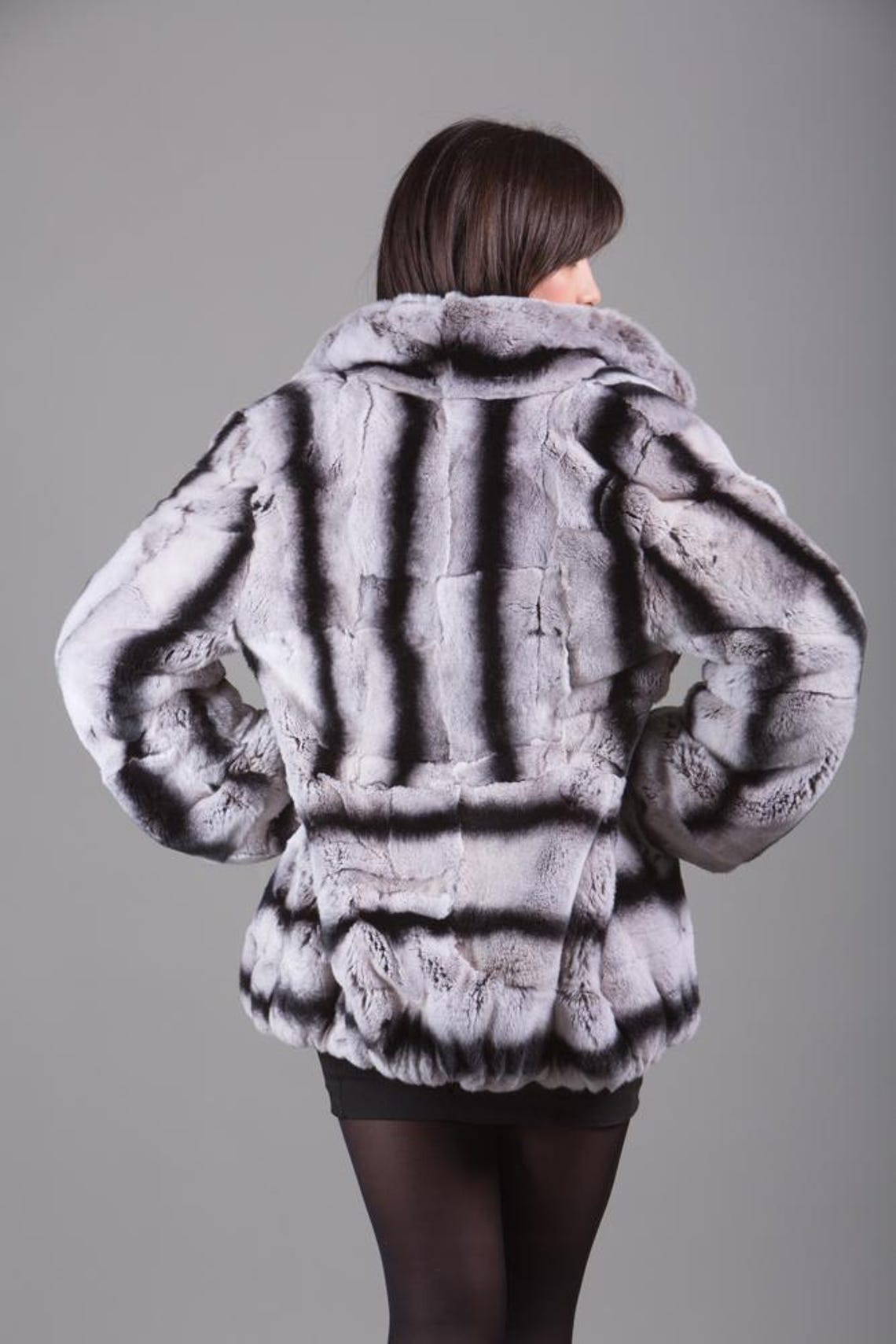 Luxurious Rex Rabbit Fur Coat - Chinchilla Color Dyed - Etsy