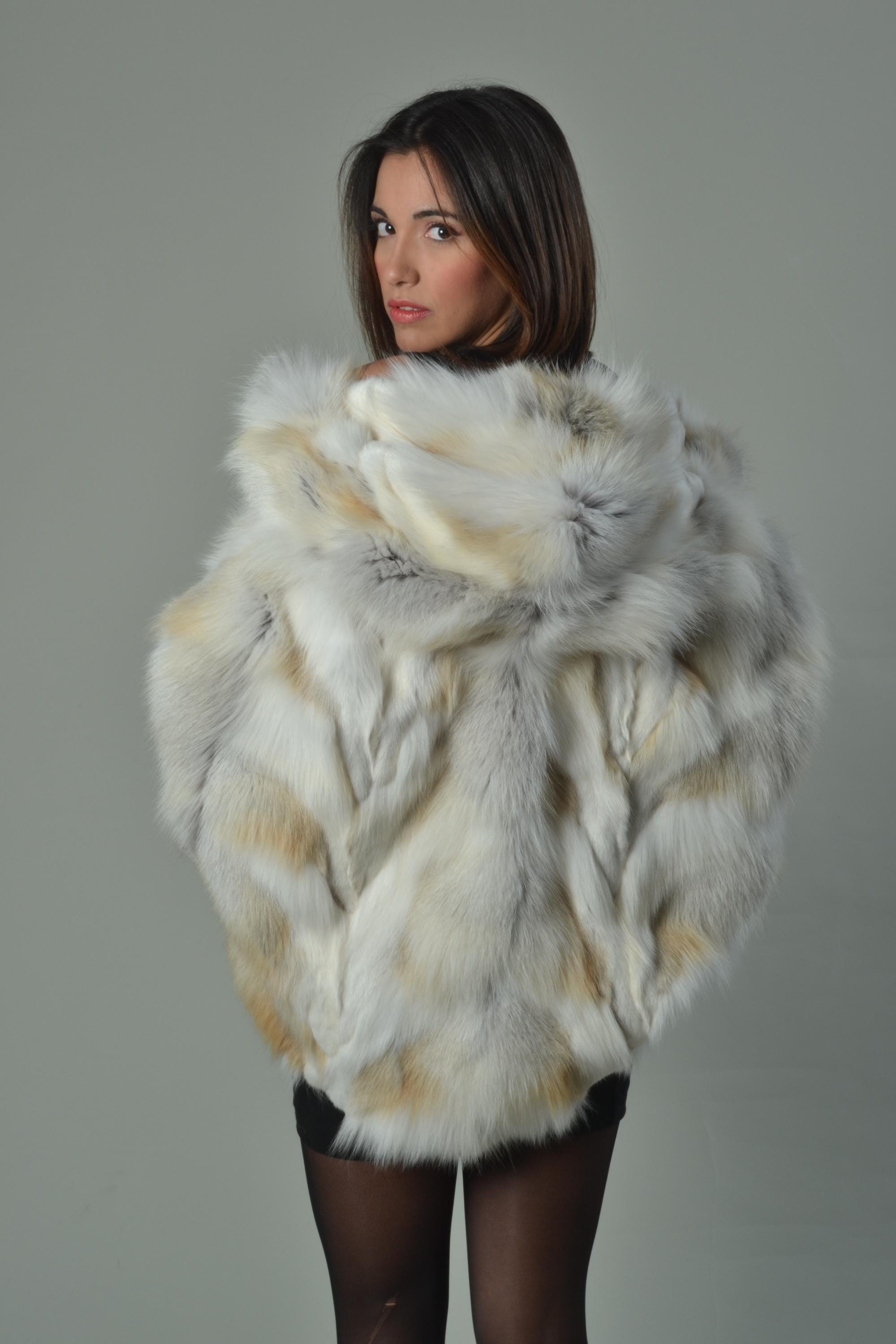 Golden Fox Fur Cape Above Waist Length Hooded Jafir - Etsy