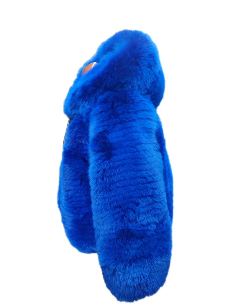 Men’s Double Sided | Blue Fox Fur | Leather Coat | - Etsy