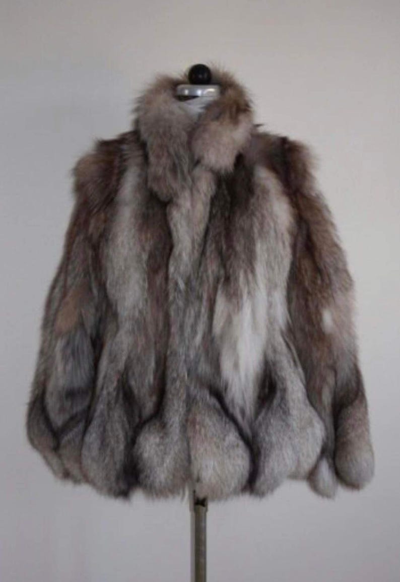 Crystal Fox Fur Coat Waist Length Kferi - Etsy