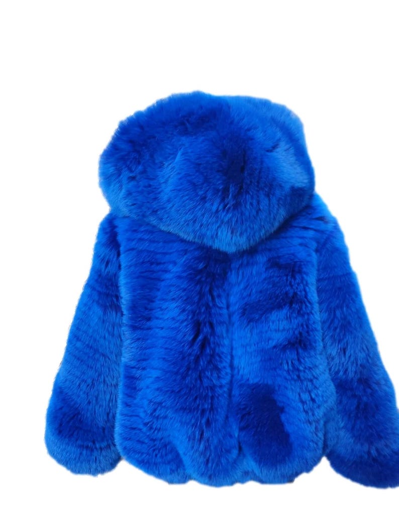 Men’s Double Sided | Blue Fox Fur | Leather Coat | - Etsy