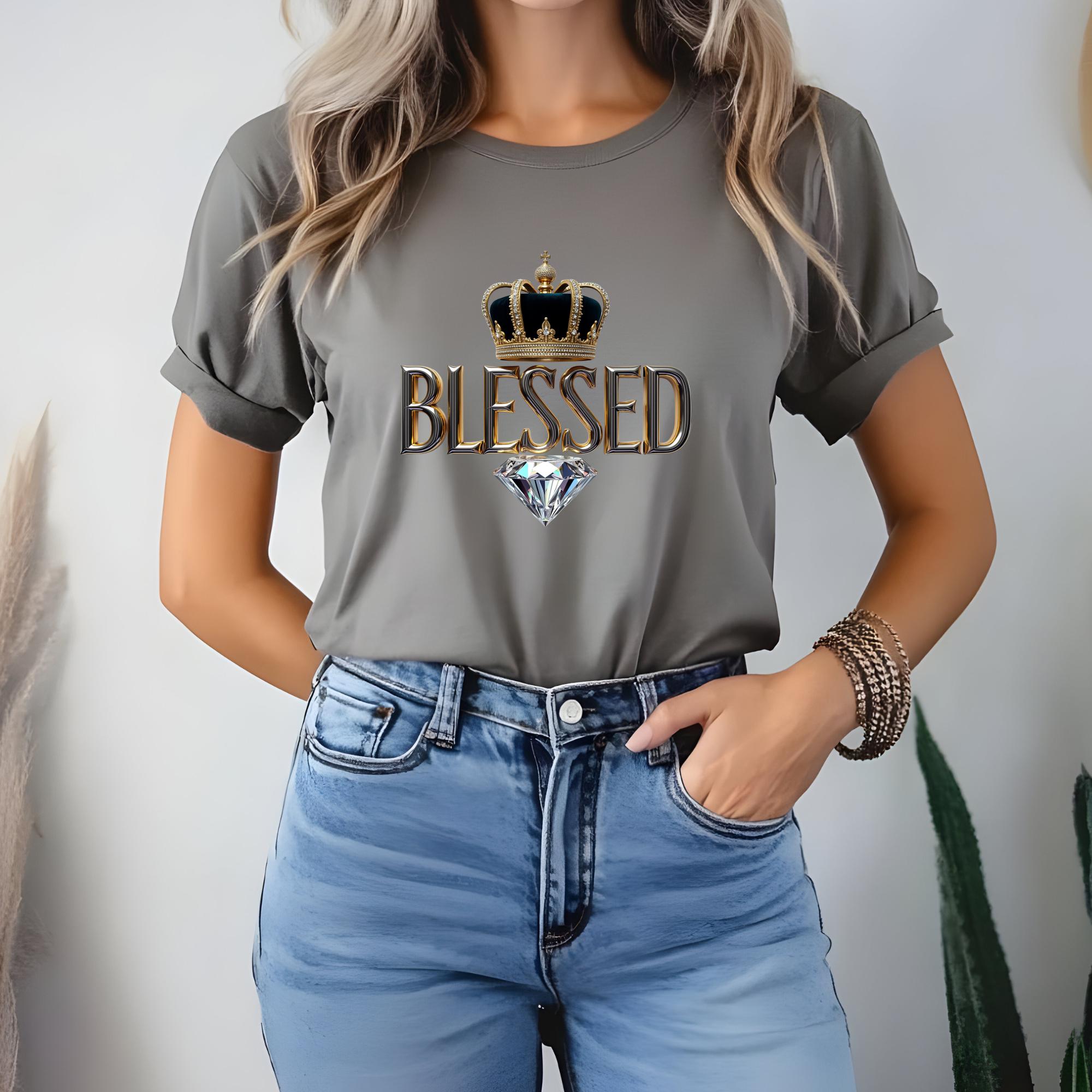 Blessed King Crown PNG, Diamond Sublimation Design, DTF Print and Cut ...