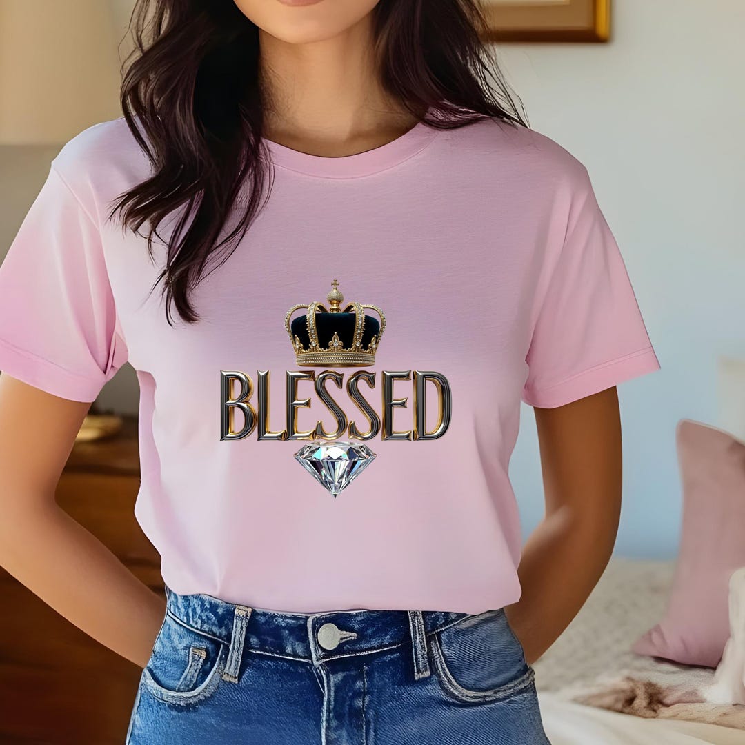 Blessed King Crown PNG, Diamond Sublimation Design, DTF Print and Cut ...