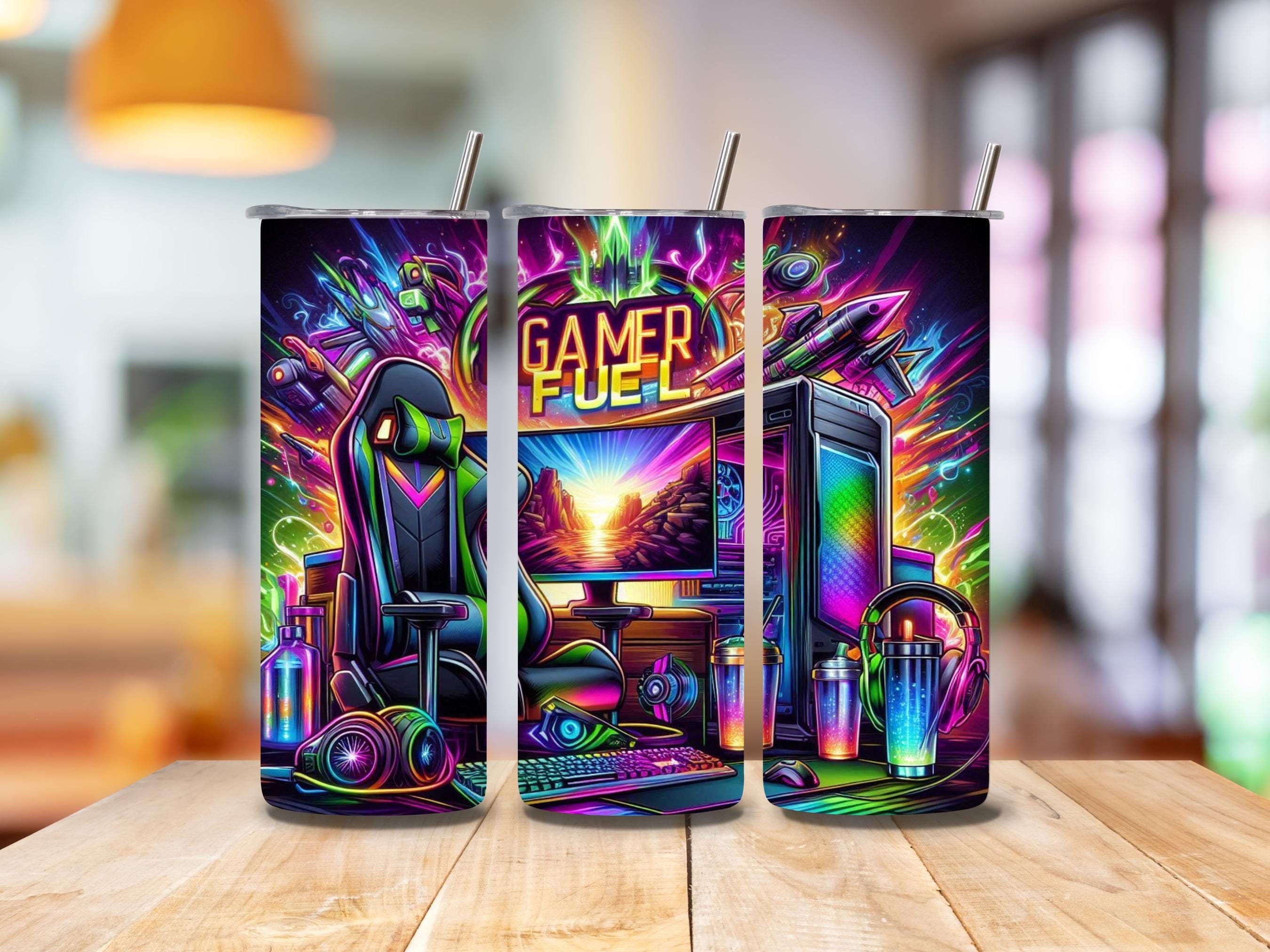 Gaming Tumbler Wrap, Gamer Sublimation Design, 20oz Skinny Tumbler ...