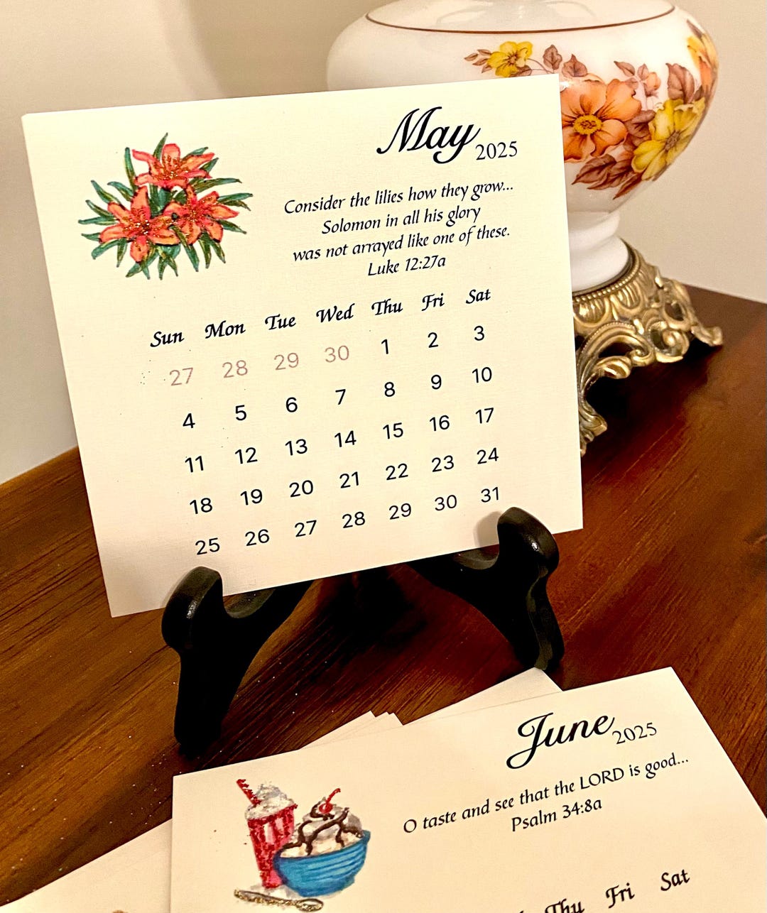 2025 Scripture Inspired Calendar Embellished Glittering Artwork ...
