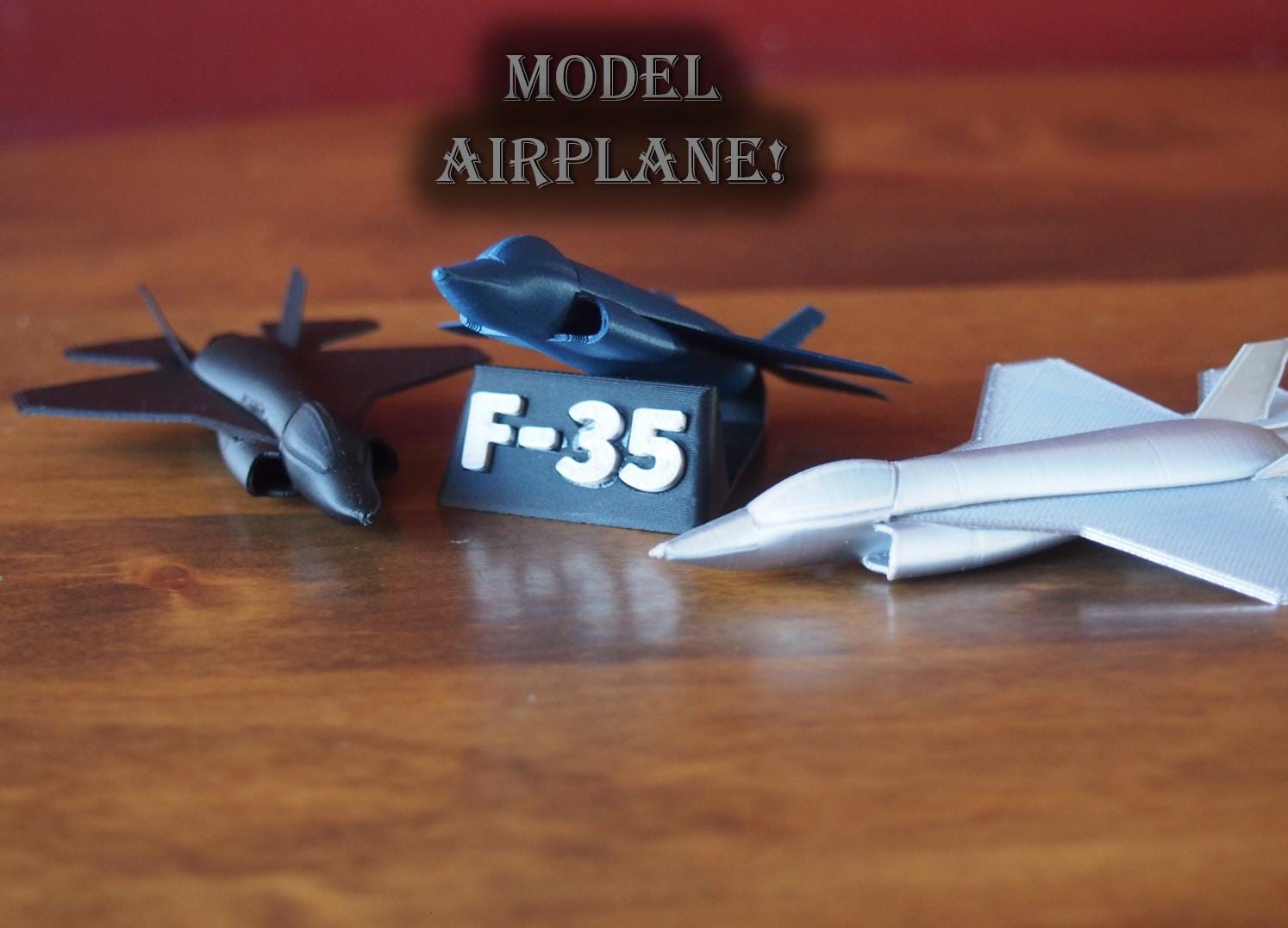 Simple Model Fighter Jet Airplane F-35 Fighter Jet 3D Printed Desk ...