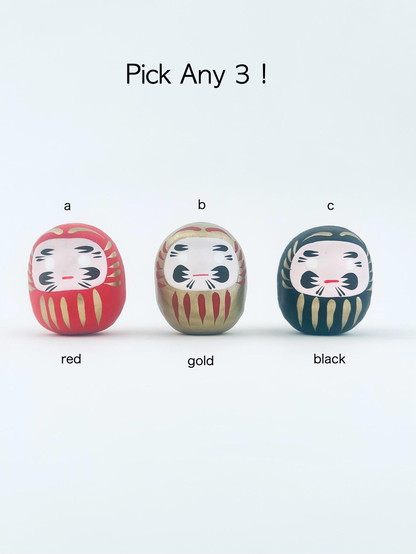 Daruma Doll Set of 3 – Choose Your Colors – Wish-granting Japanese Good ...