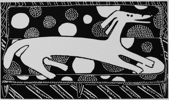 Marimekko Linoleum Print Dogs on Sofas Series - Etsy