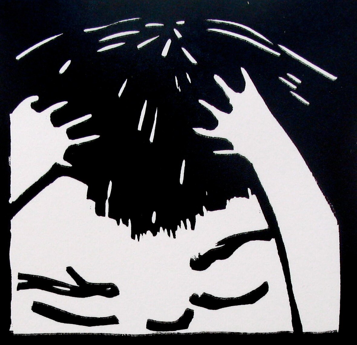 Printmaking Linocut Childhood Angst and Frustration - Etsy