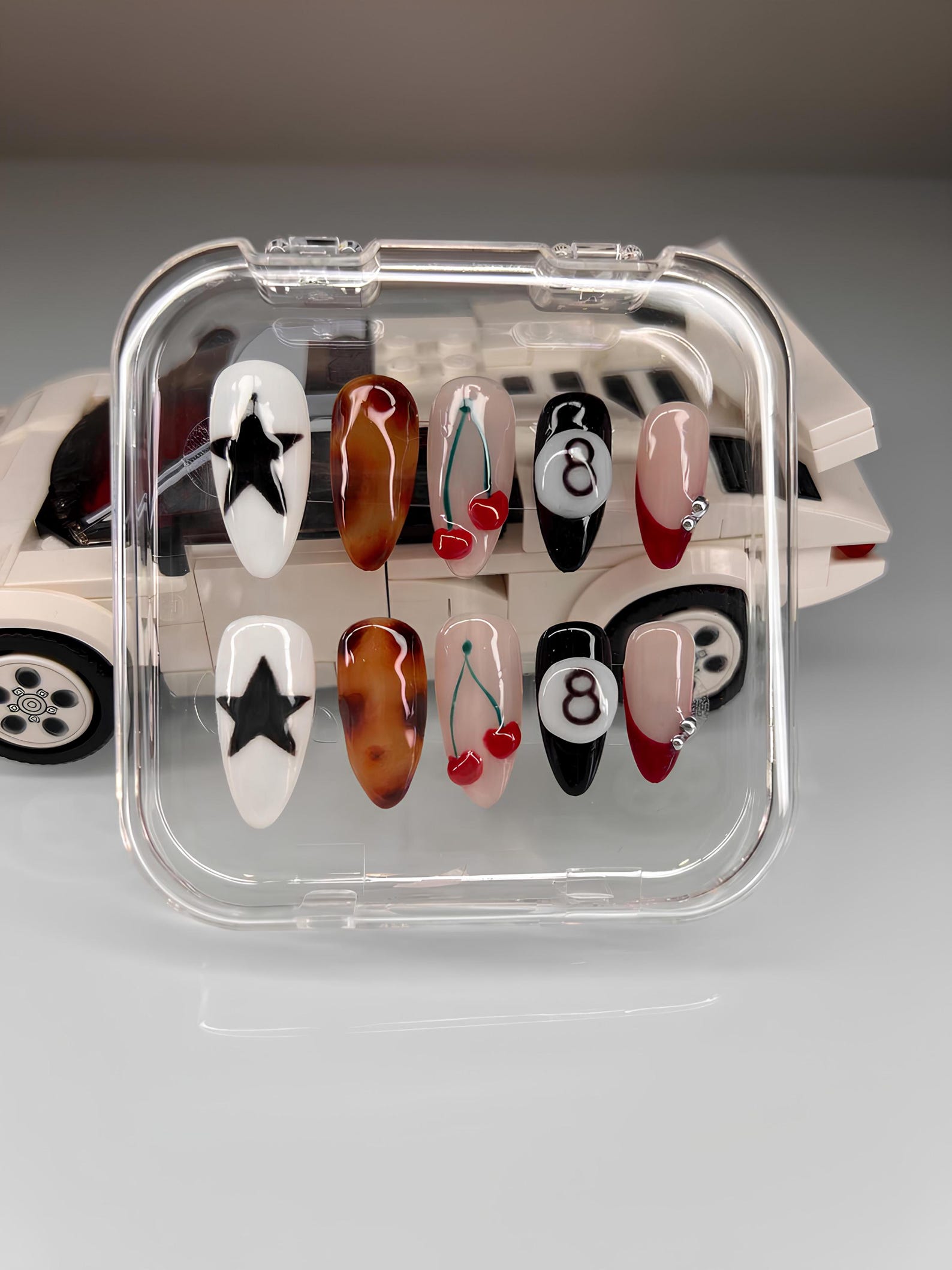 Creative Press on Nails, Cherry Nails, Cheetah Nails, Streetwear Nails ...