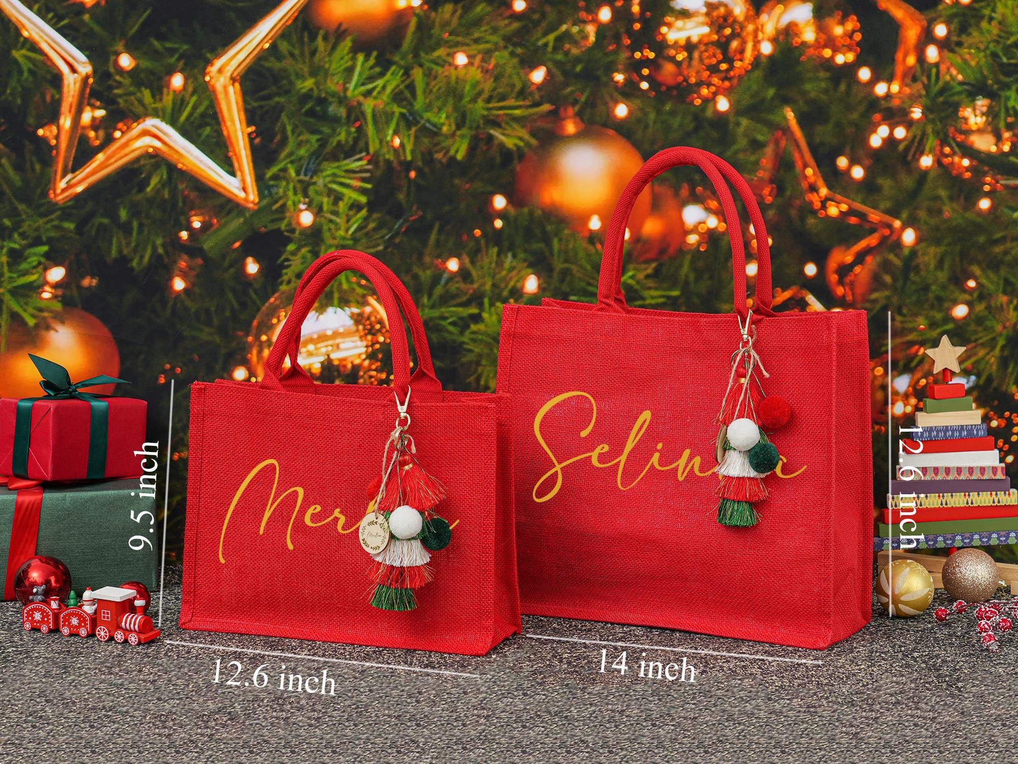 Custom Christmas Gift Bag,personalized Xmas Gift Bags,2024 Holiday Gift ...