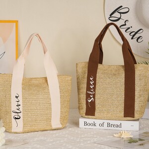 Custom Straw Beach Bags,personalized Beach Bag,custom Bridesmaid Bag ...