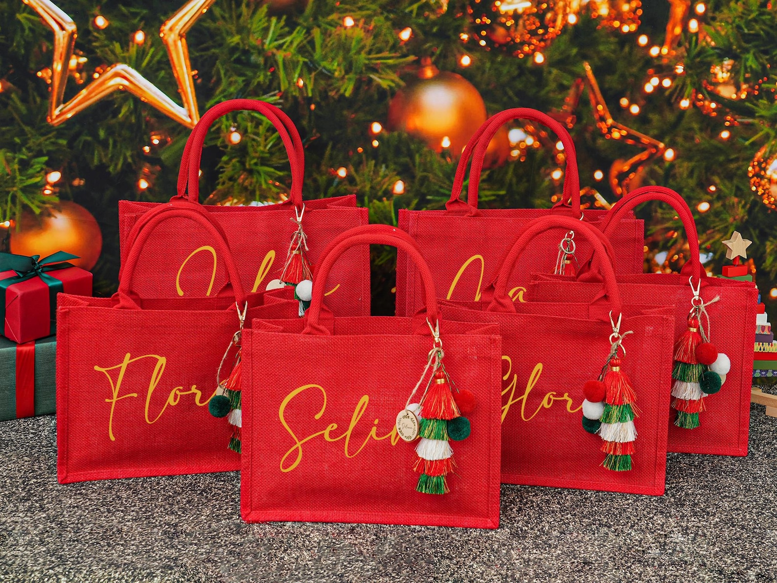 Custom Christmas Gift Bag,personalized Xmas Gift Bags,2024 Holiday Gift ...