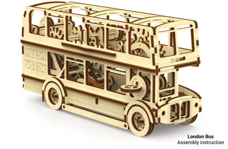 London BUS Wood 3d Model, Cdr, Dwg for Cnc Laser Cut Pdf Instructions ...