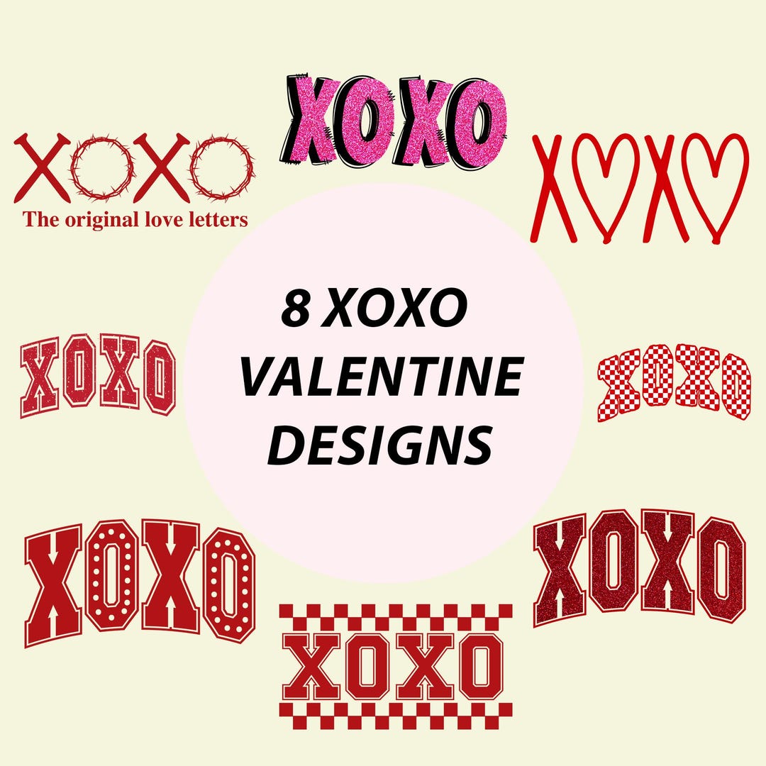 XOXO Love PNG Set (8 Designs) - Etsy