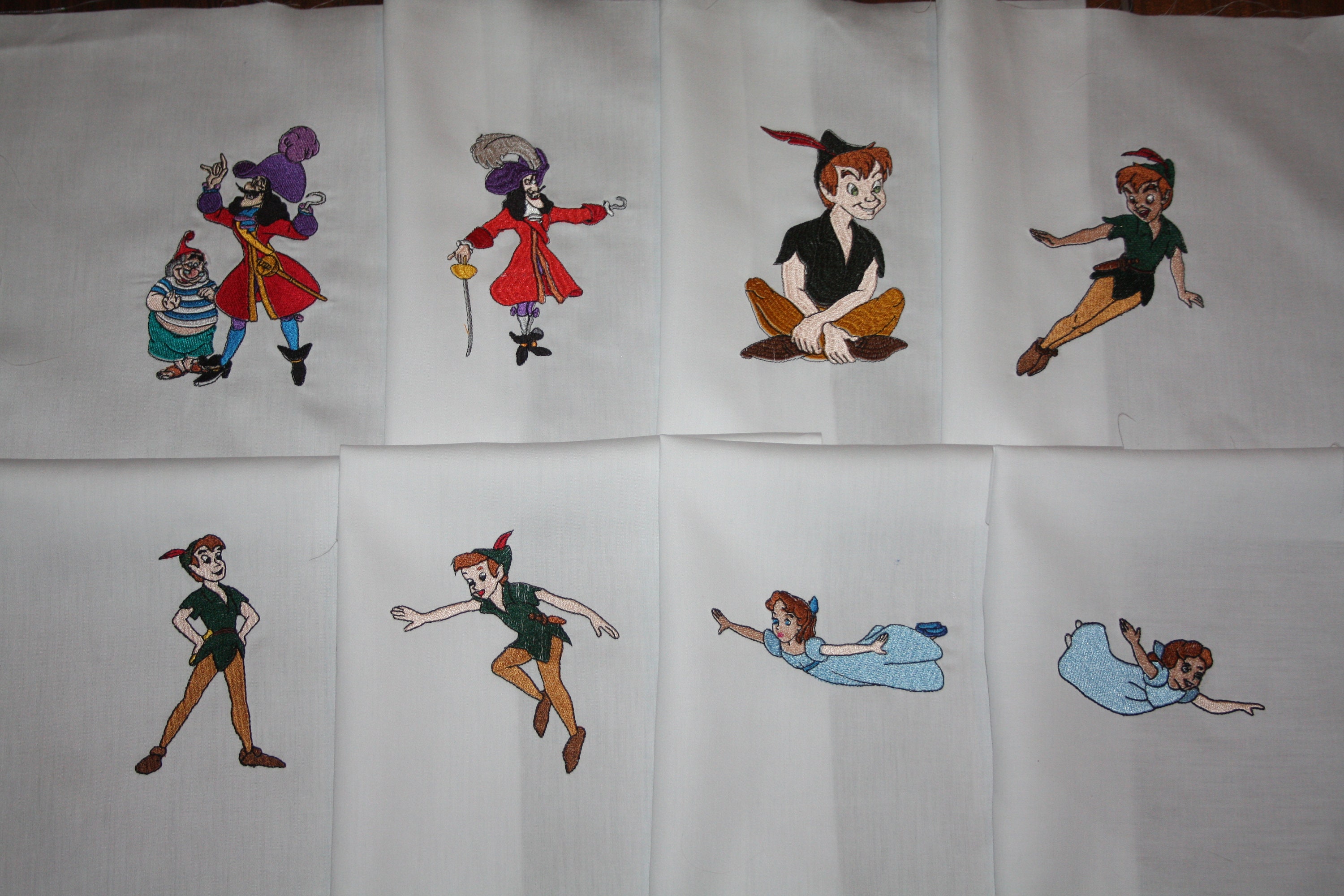 Peter Pan and Friends Machine Embroidered Quilt Blocks Set - Etsy