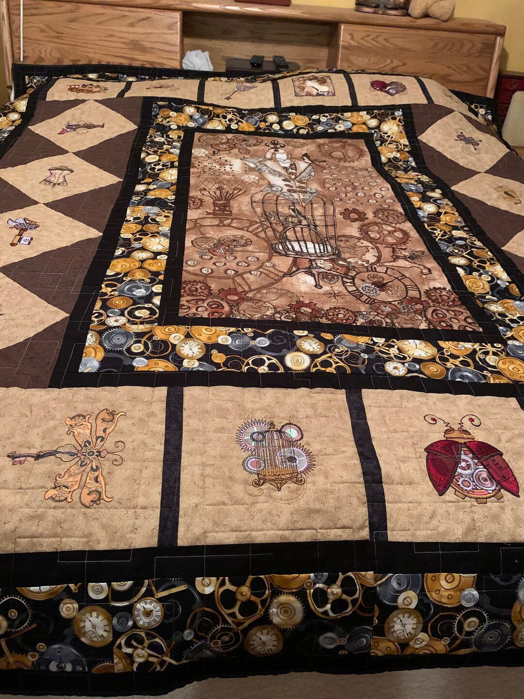 Steampunk Quilt B SALE - Etsy