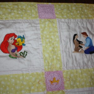 Princess Machine Embroidered Lap Quilt - Etsy