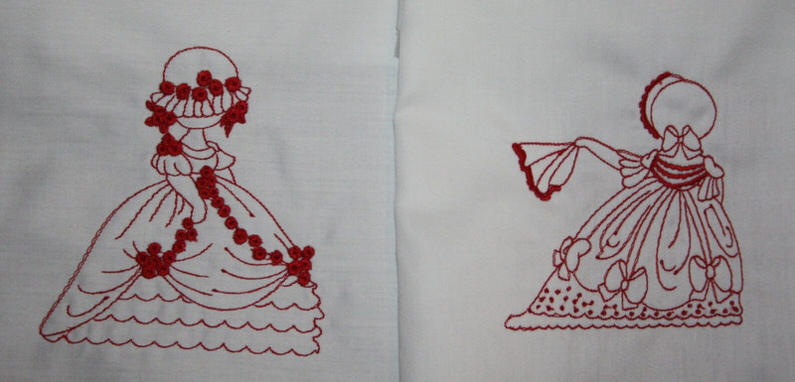 Victorian Redwork Sunbonnet Sue Quilt Blocks Set B - Etsy