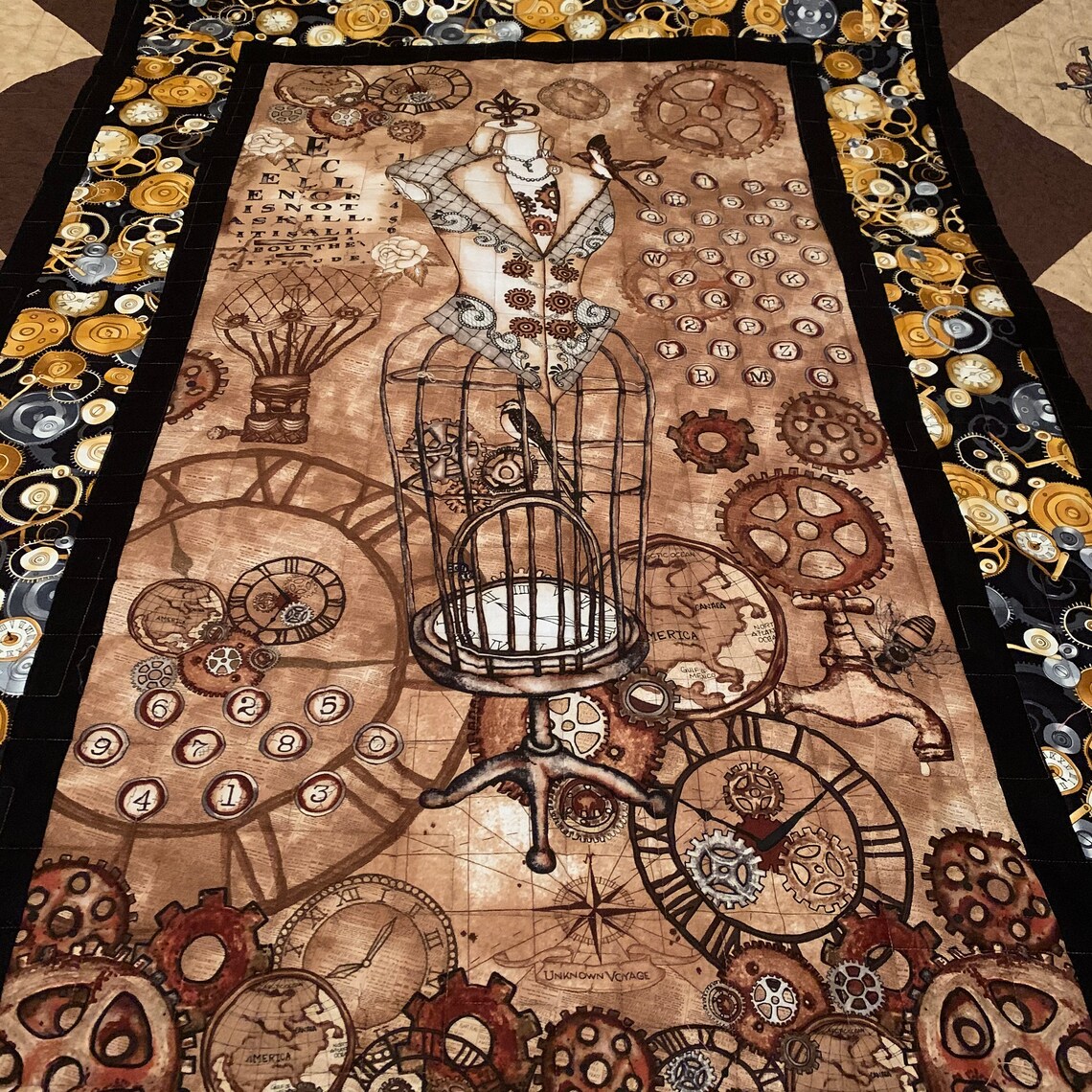 Steampunk Quilt SALE - Etsy