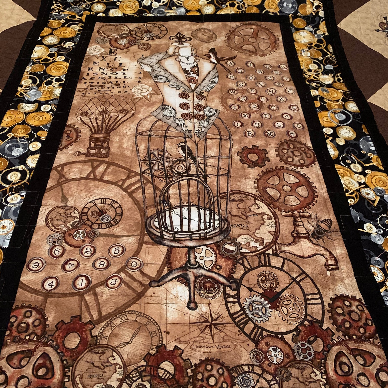 Steampunk Quilt SALE | Etsy