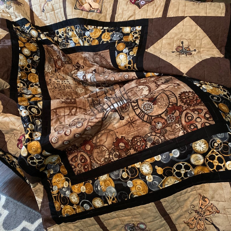 Steampunk Quilt SALE | Etsy