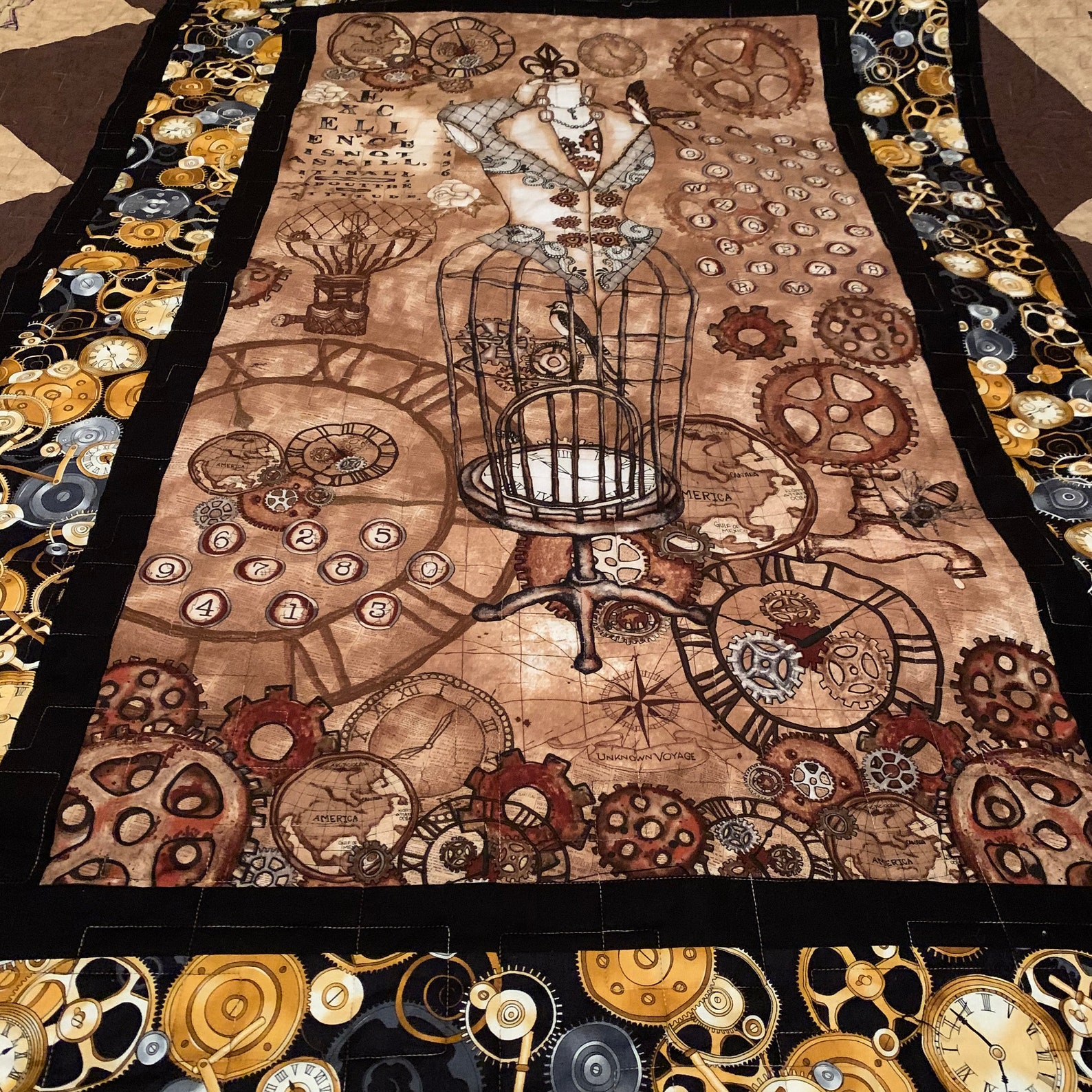 Steampunk Quilt C SALE - Etsy