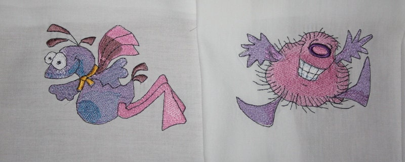 Little Monsters Machine Embroidered Quilt Blocks Set B - Etsy
