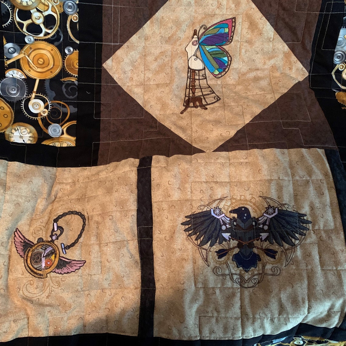 Steampunk Quilt B SALE | Etsy