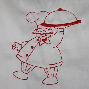 Redwork Chefs Machine Embroidered Qult Blocks Set A - Etsy