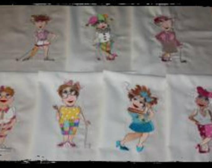 Golf Ladies Machine Embroidered Quilt Blocks Set - Etsy