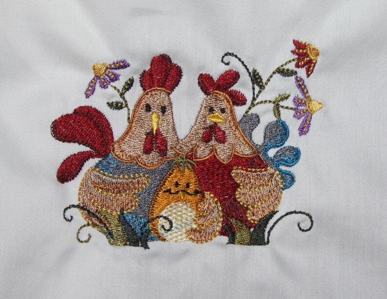 Funky Chickens Machine Embroidered Quilt Blocks Set B - Etsy