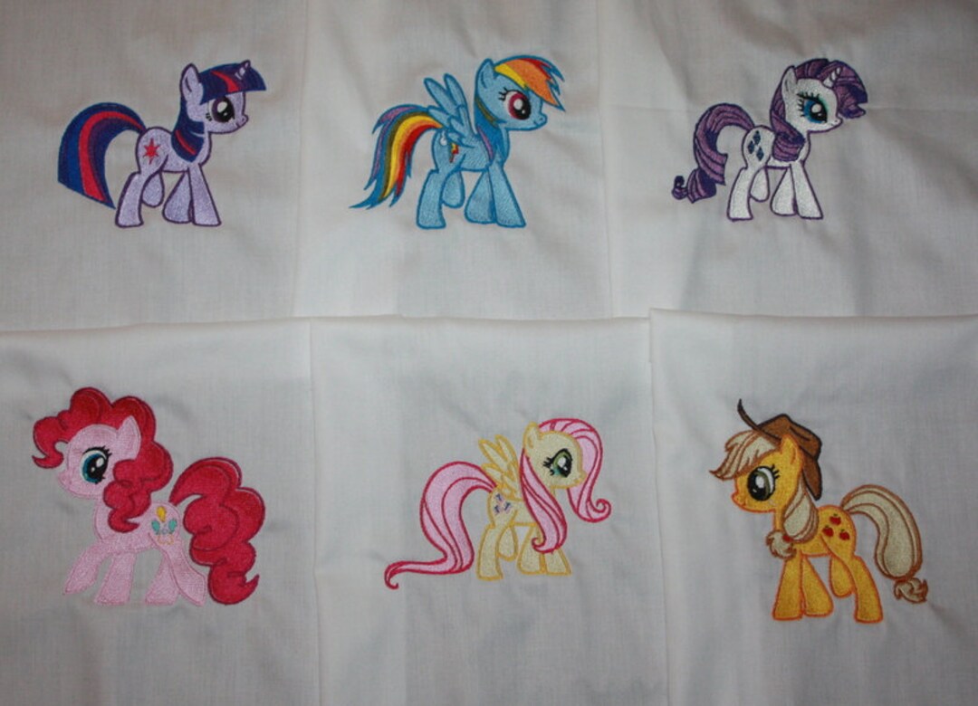 Ponys Machine Embroidered Quilt Blocks Set A - Etsy