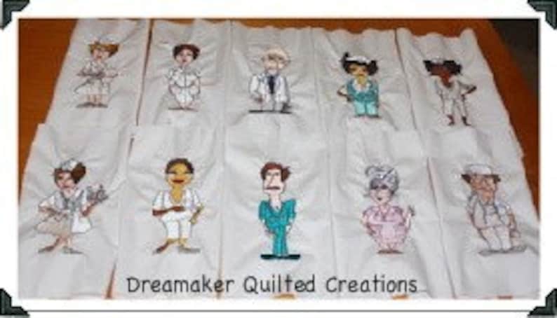 Happy Nurses Quilt Block Machine Embroidery Squares - Etsy