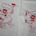 Redwork Chefs Machine Embroidered Quilt Blocks Set B - Etsy
