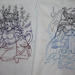 Thor Norse Gods Machine Embroidered Quilt Blocks Set - Etsy