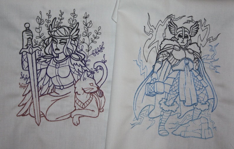Thor Norse Gods Machine Embroidered Quilt Blocks Set - Etsy