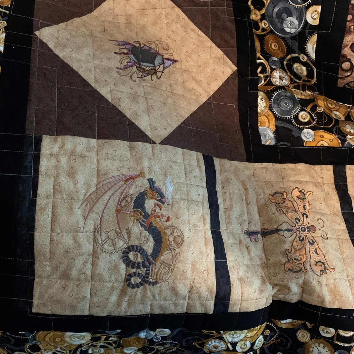 Steampunk Quilt B SALE | Etsy