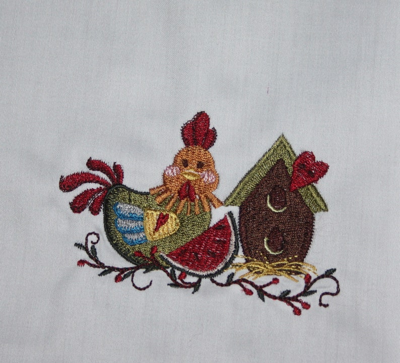 Funky Chickens Machine Embroidered Quilt Blocks Set B - Etsy