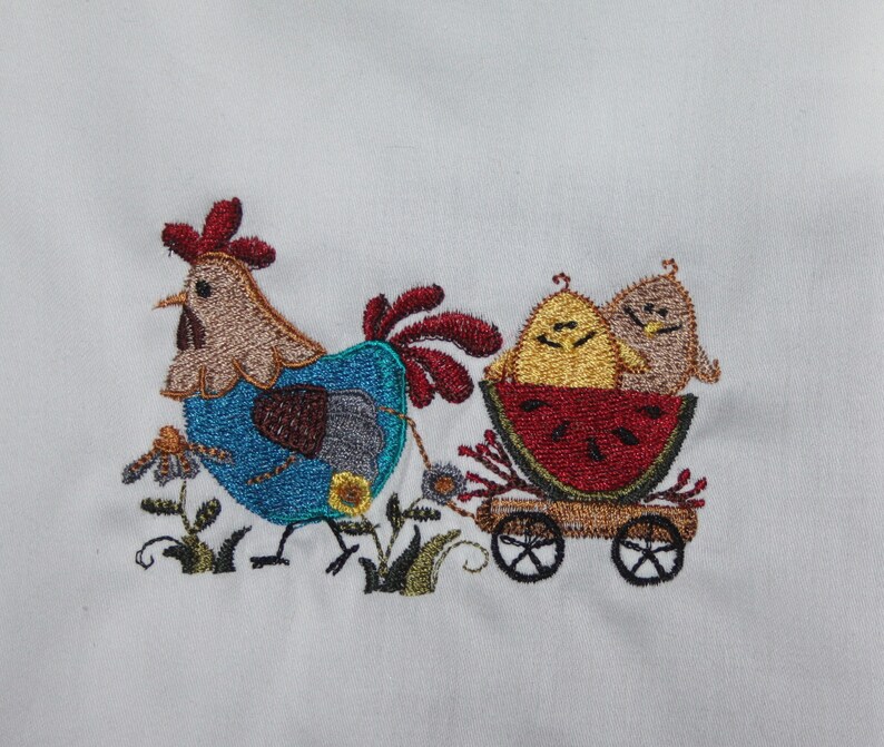 Funky Chickens Machine Embroidered Quilt Blocks Set B - Etsy